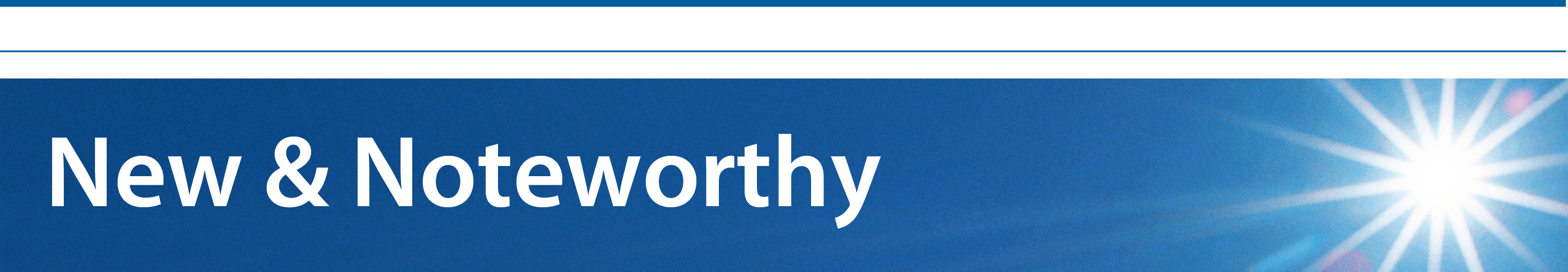 New & Noteworthy
