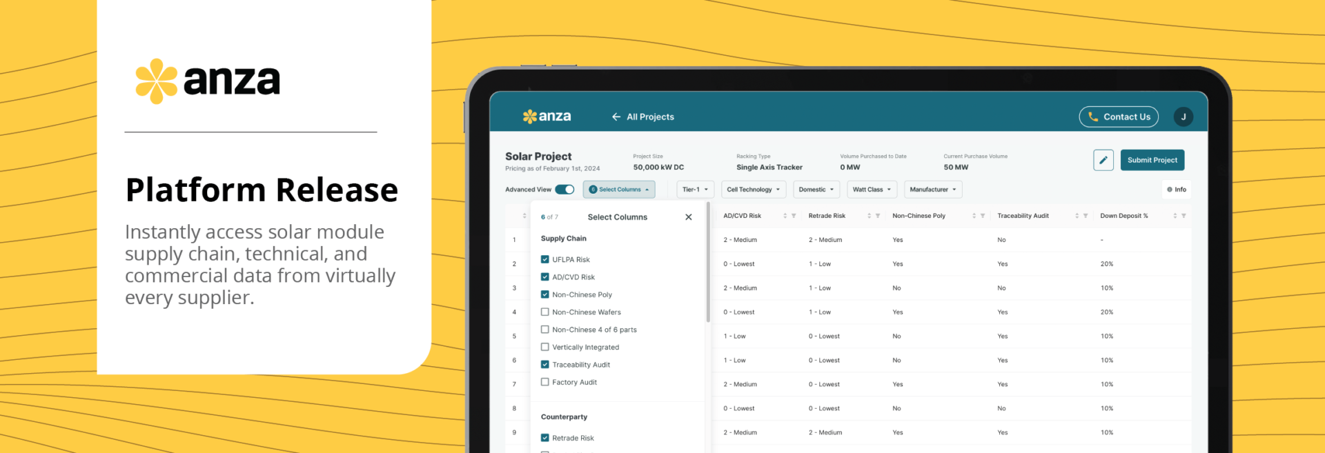 Anza Launches Platform Comparison Features for Solar Module Buyers ...